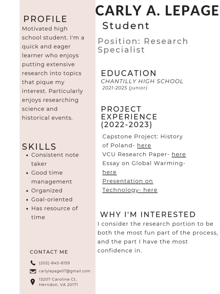 White Simple Student CV Resume | PDF