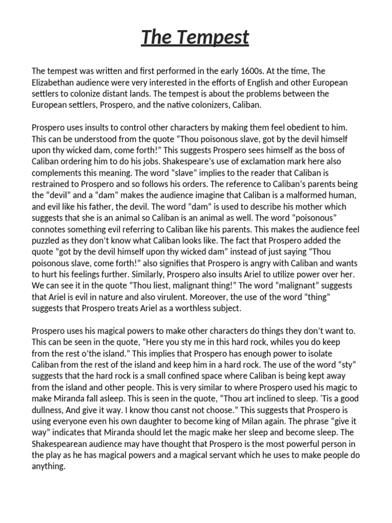 PEE Paragraphs Copy Finale | PDF | The Tempest