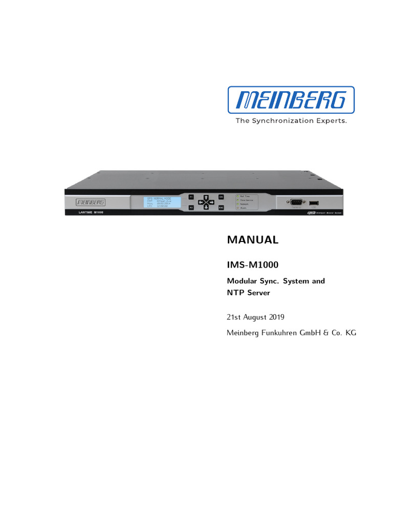 Meinberg Um en Lantime m1000 | PDF | Manufactured Goods | Electronics