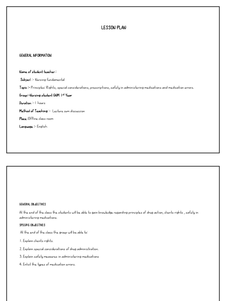 Lesson Plan | PDF | Dose (Biochemistry) | Chemistry