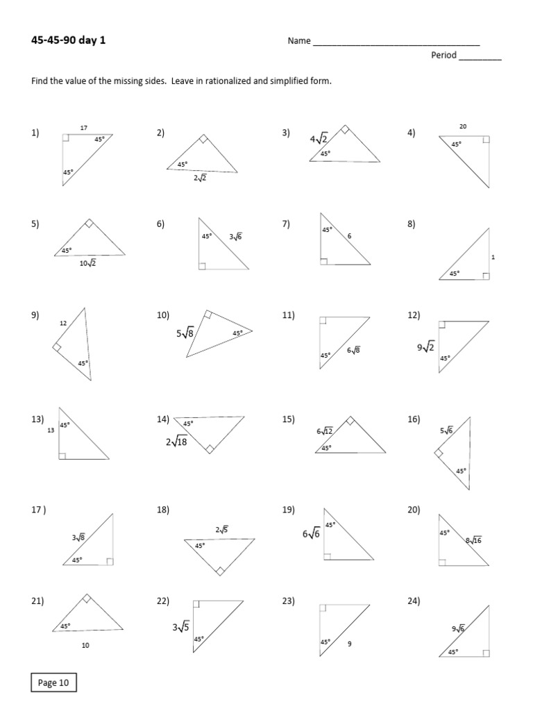 45 - 45 - 90 Triangles | PDF