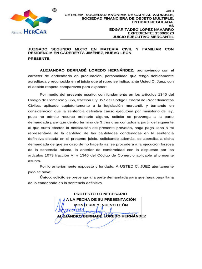 JMC02 - 1309-2023 - Edgar Tadeo Lopez Navarro - Ejecutoria Prevencion ...