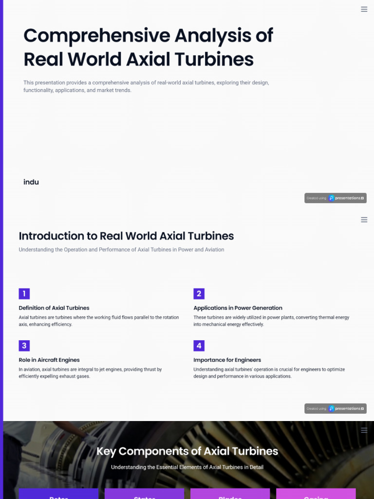Comprehensive Analysis of Real World Axial Turbines | PDF