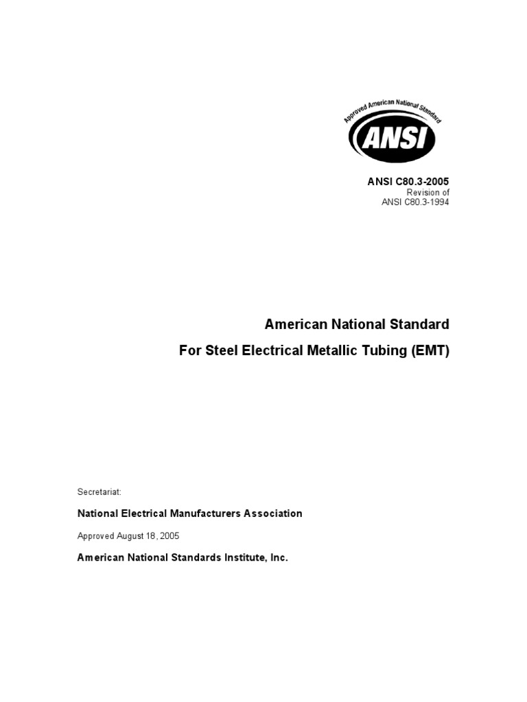 Ansi C80 - 3 | PDF | Standardization | Safety