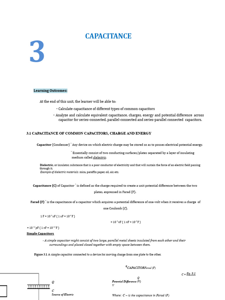 3 Capacitor | PDF | Capacitor | Capacitance