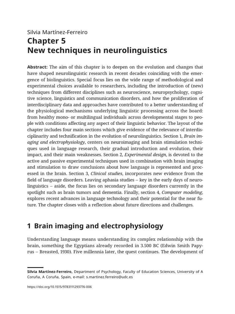 Martínez Ferreiro - 2025 - Técnicas Neuroling en Bioling | PDF | Neuroimaging ...