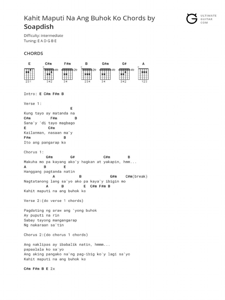 Kahit Maputi Na Ang Buhok Ko Chords | PDF