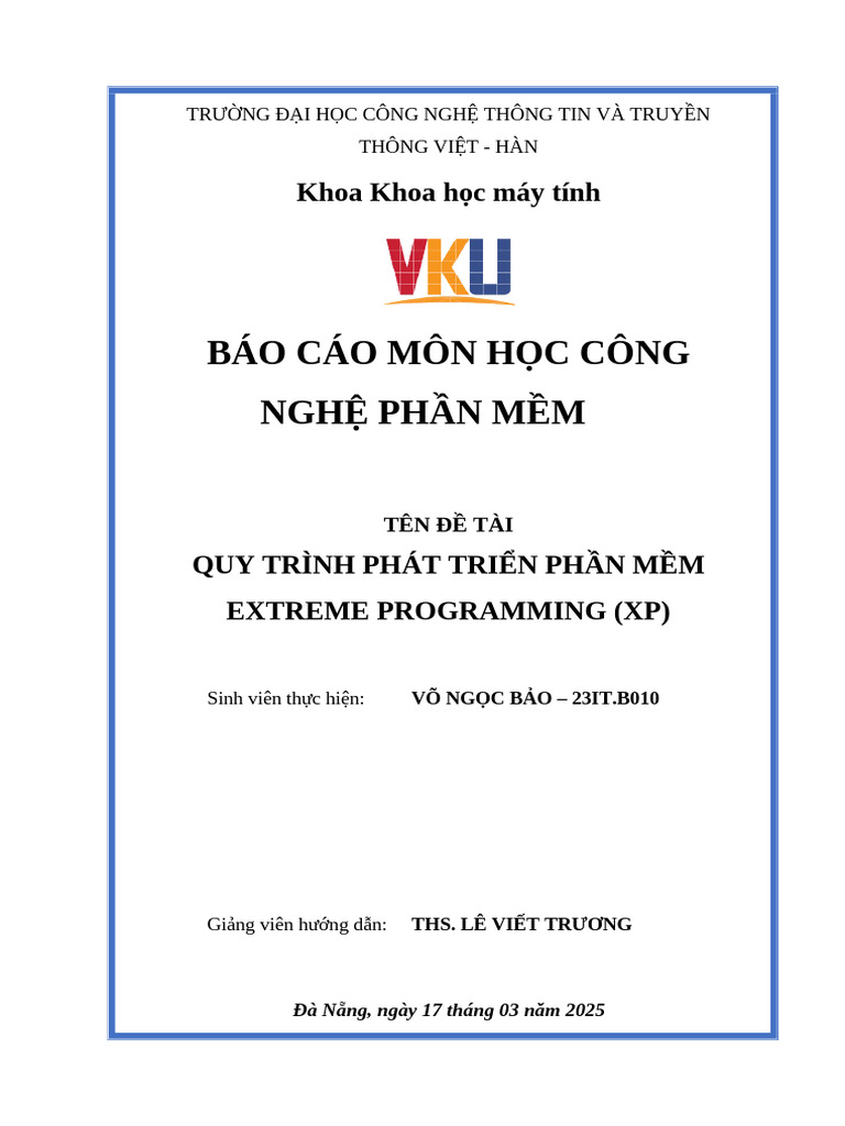 Cong Nghe Phan Mem - Quy Trinh XP | PDF