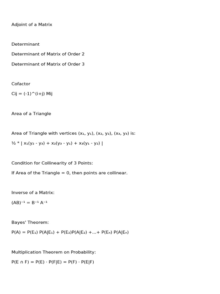 Formulas Printable | PDF