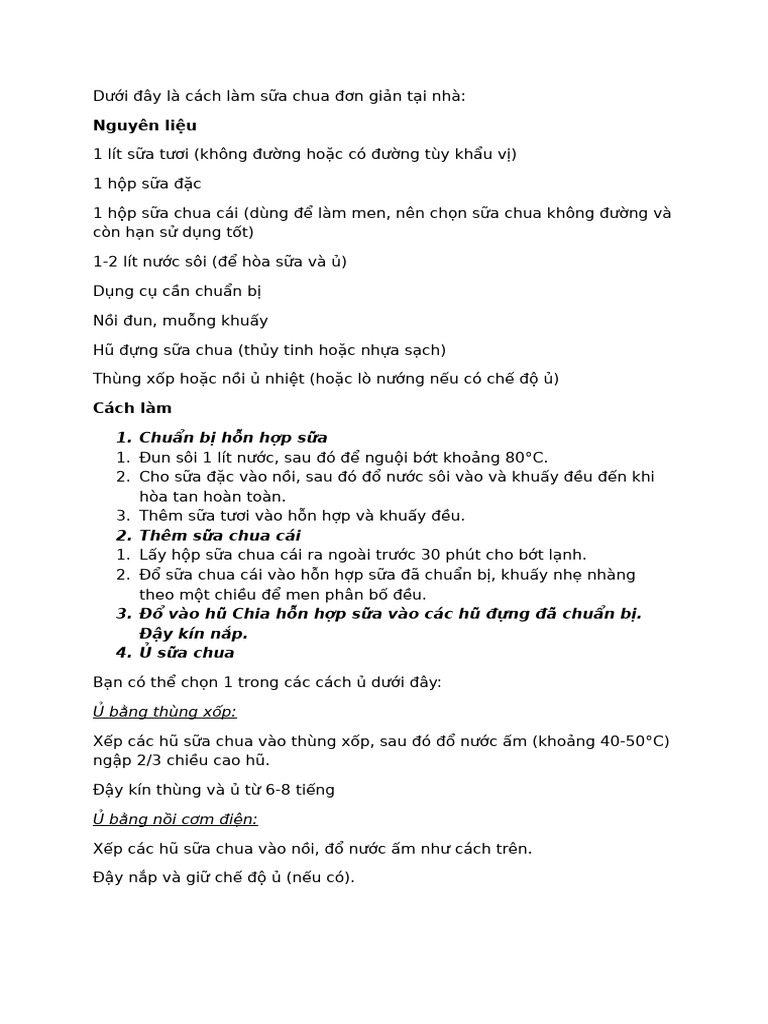Cách Làm S A Chua | PDF