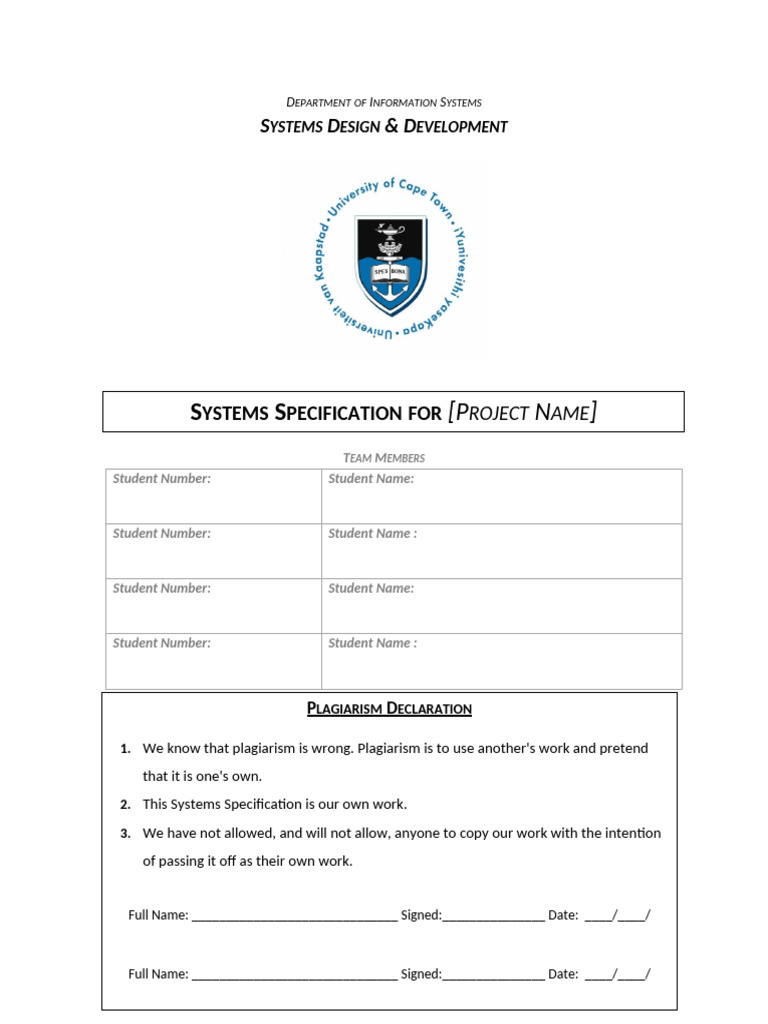 Systems Specification Template Guide | PDF | Use Case | Software ...