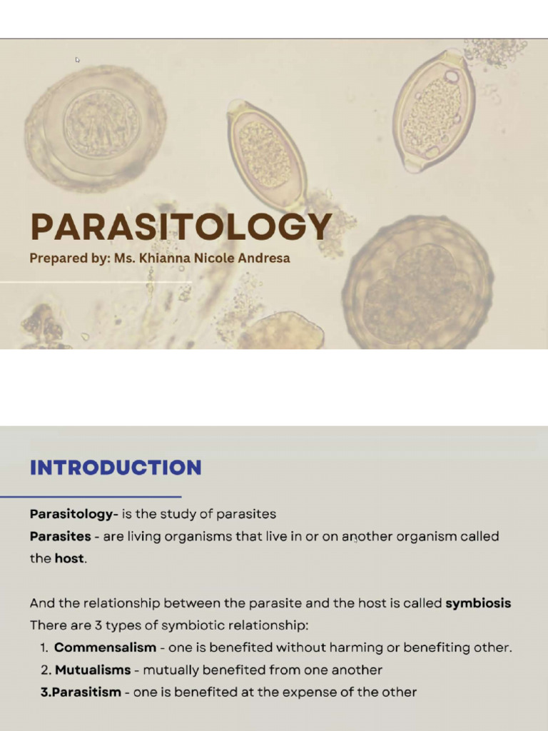 Parasitoloy-Midterm Lesson 1 | PDF