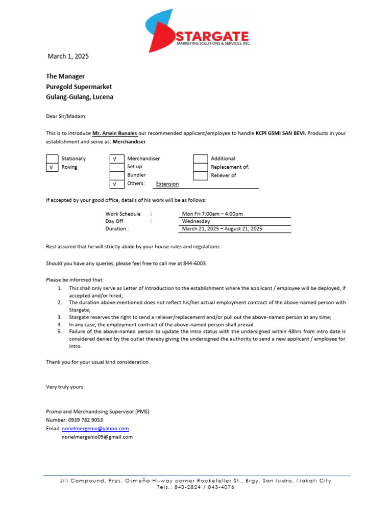Introduction of Merchandiser for Puregold | PDF