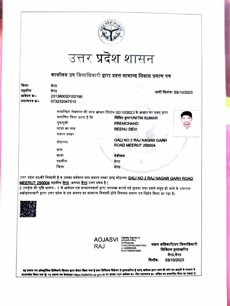 Digital Signature Document - Meerut | PDF
