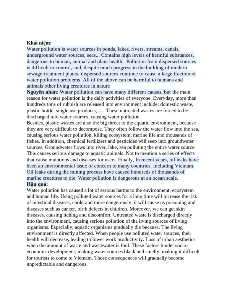 Understanding Water Pollution Causes & Solutions | PDF | Water ...