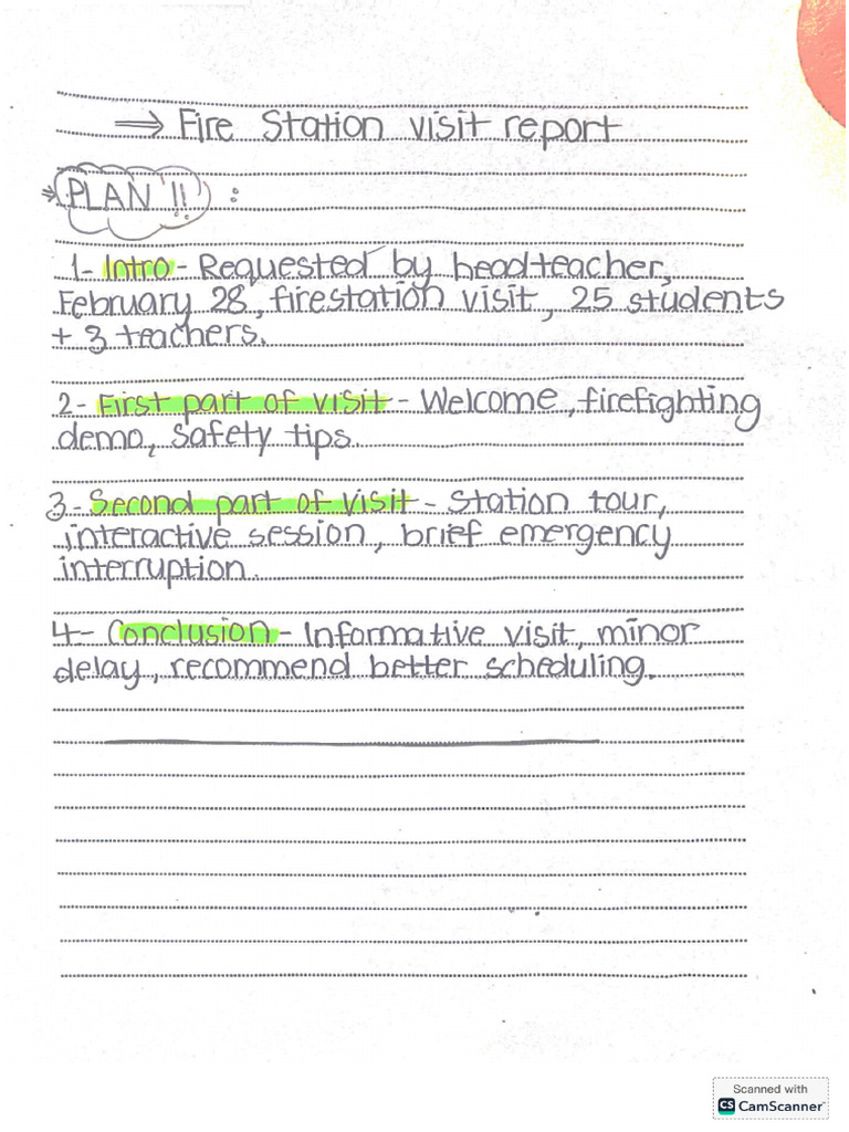 Jydaa Ahmed Fire Station Visit Report | PDF