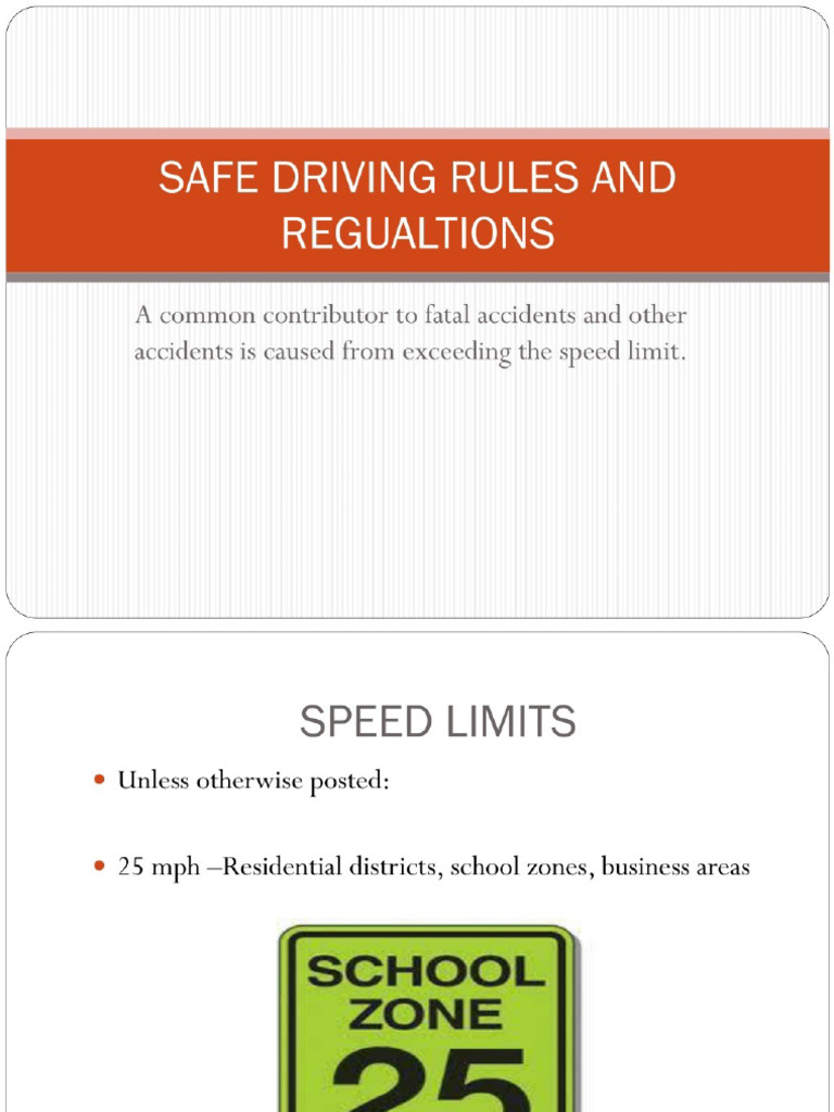 Safe Driving Rules Regulations Powerpoint | PDF