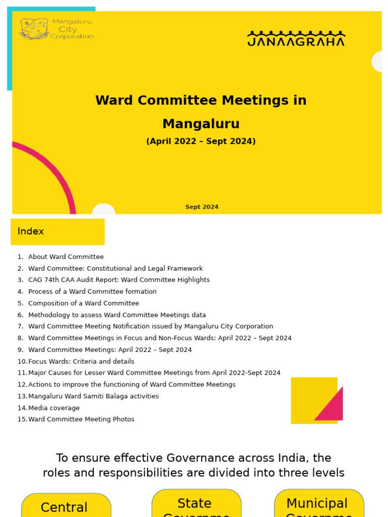 Mangaluru Ward Committee Meetings Overview | PDF | Governance | Government