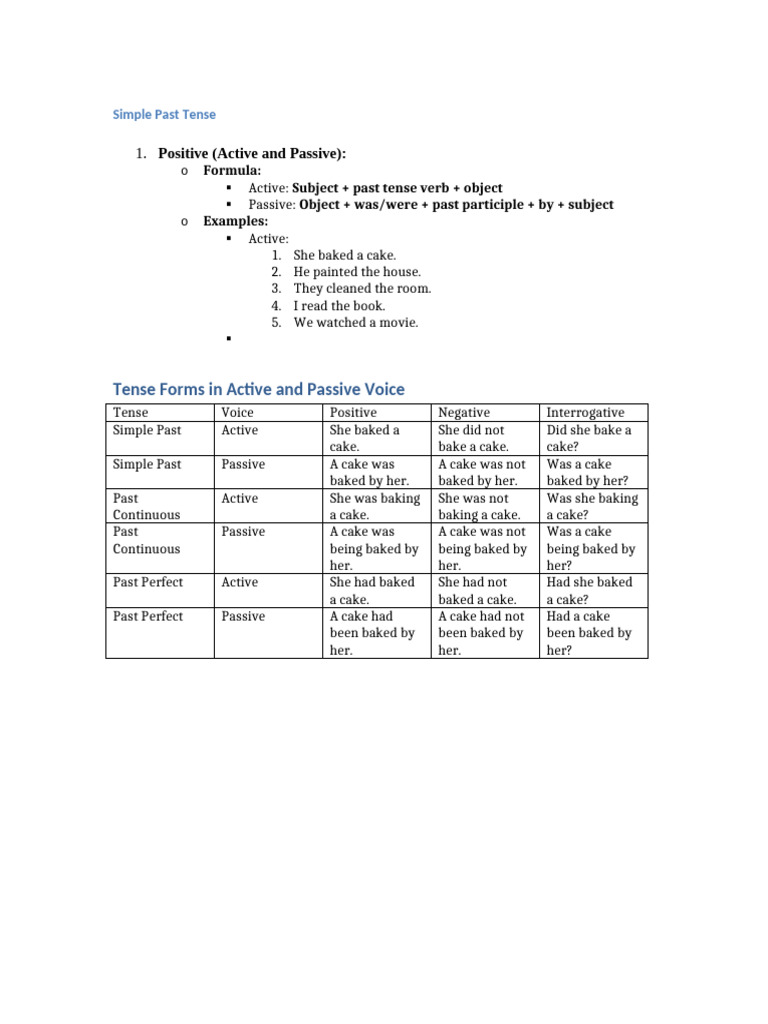 Tense Forms Table | PDF