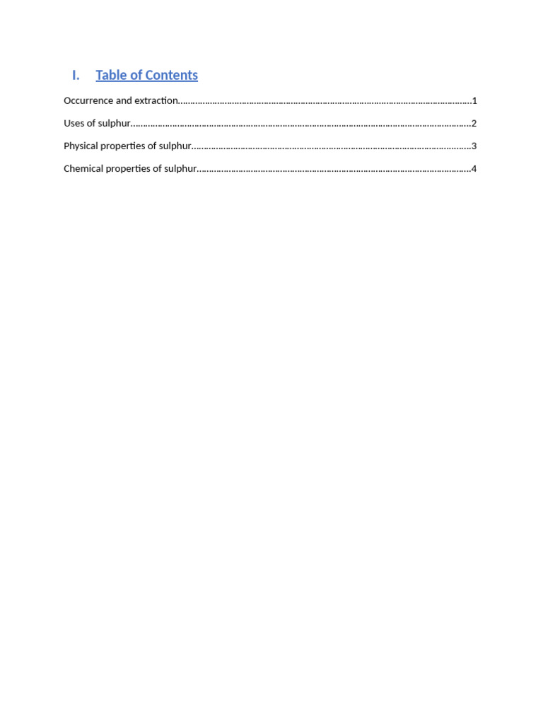 Sulphur: Occurrence and Extraction Process | PDF | Sulfur | Sulfuric Acid