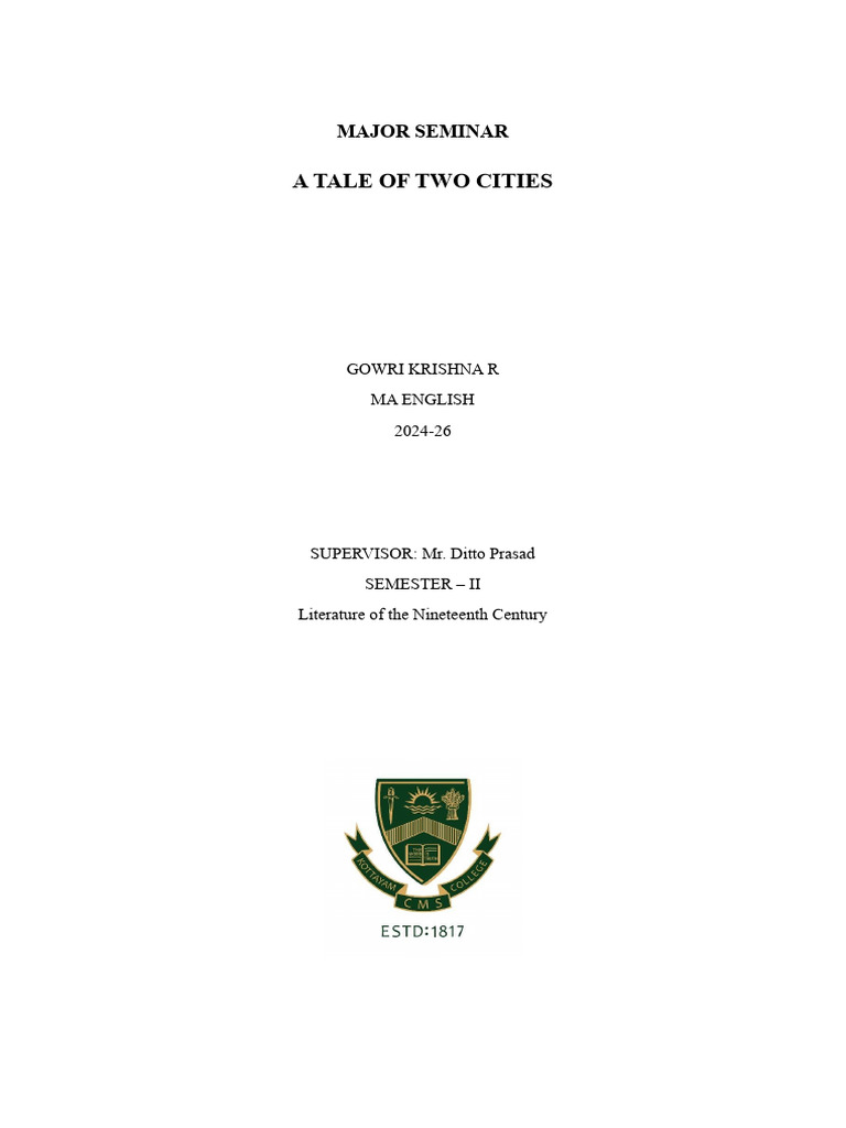 A Tale of Two Cities (1) Final | PDF | A Tale Of Two Cities