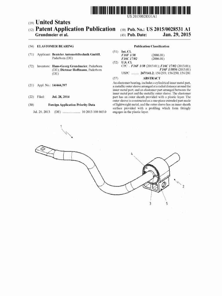 Benteler - US20150028531 - Stabar ElastomerBearing | PDF | Bearing ...