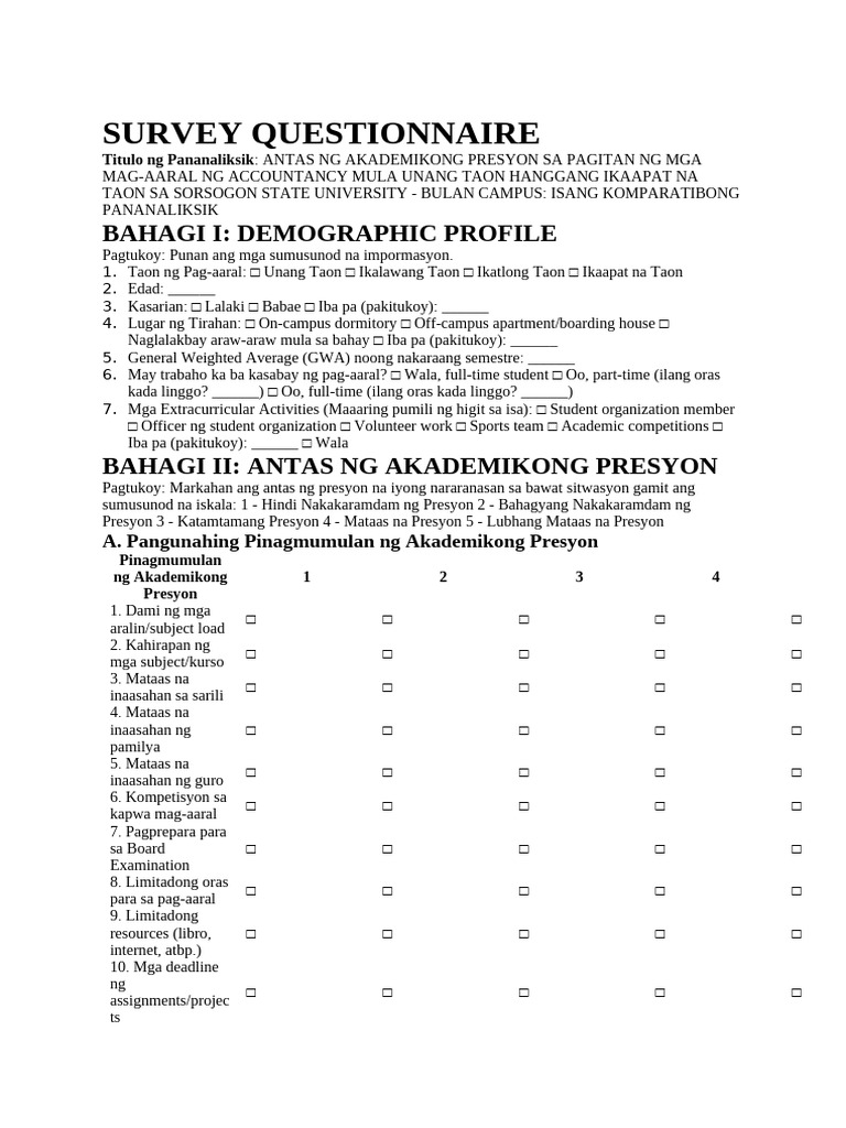 Survey Questions | PDF