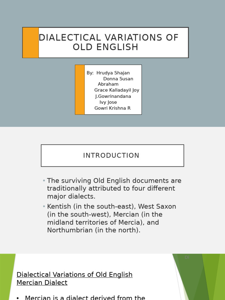 Dialectical Variations of Old English-1 | PDF | English Language ...