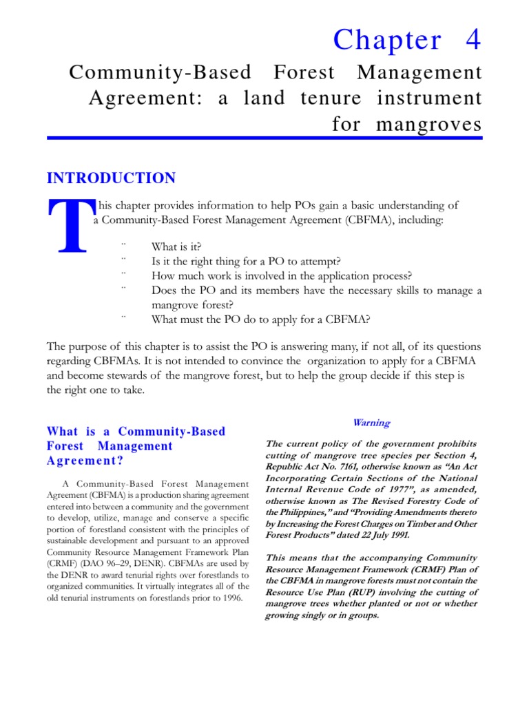 CBFMA Chapter 4 | Forestry | Forests