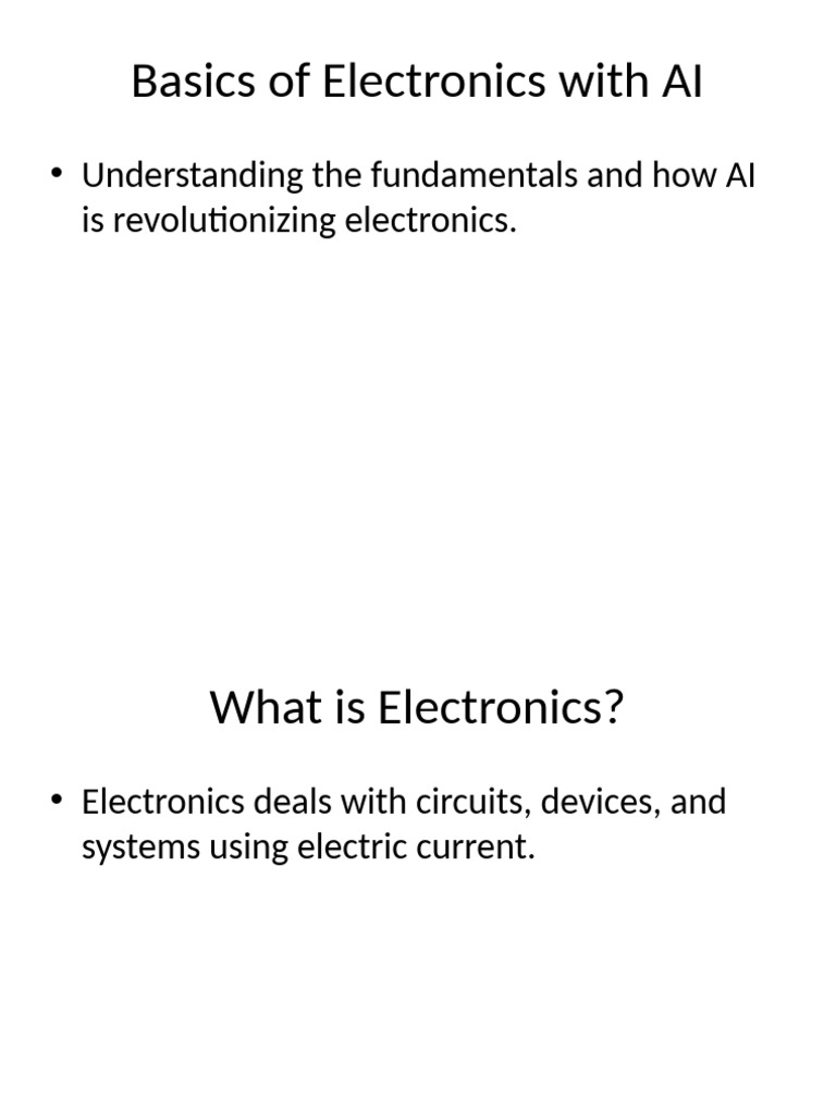 Basics of Electronics With AI | PDF