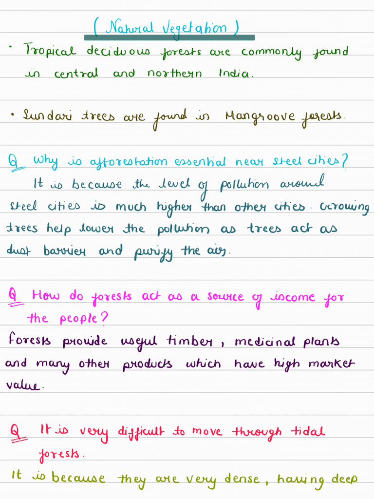 Geography Natural Vegetation Pyq | PDF