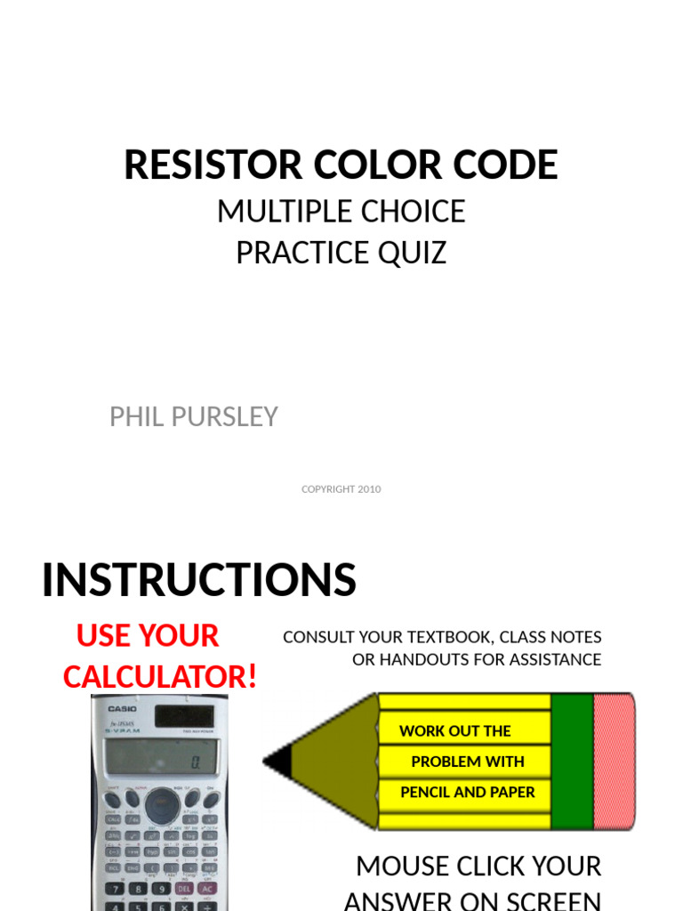 RESISTOR-COLOR-CODE-MULTIPLE-CHOICE-PRACTICE-QUIZ-MASTER | PDF ...