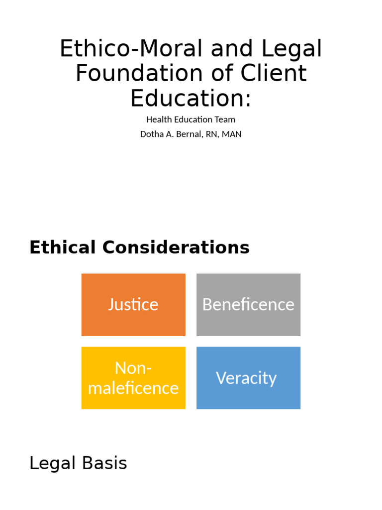 Ethico Moral and Legal Foundation of Client Education DB | PDF | Physical Therapy | Medicine