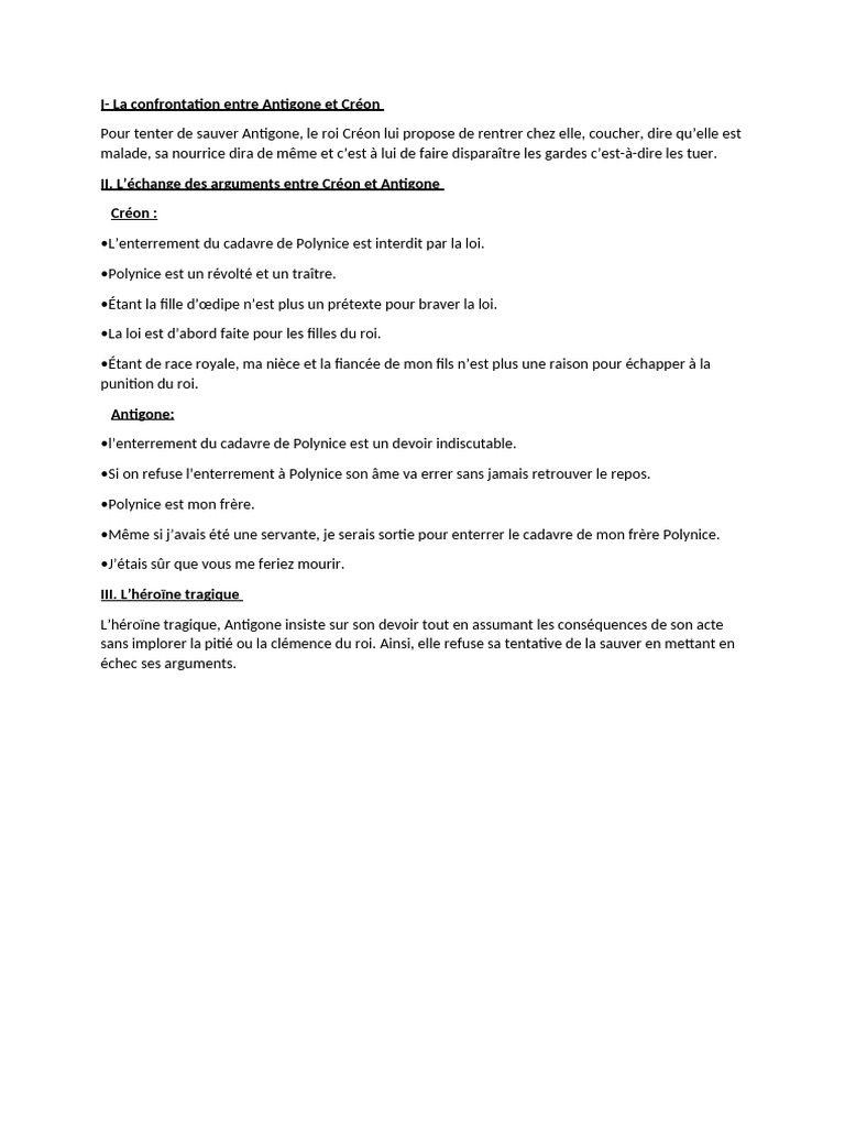 Antigone et l'enterrement de Polynice | PDF