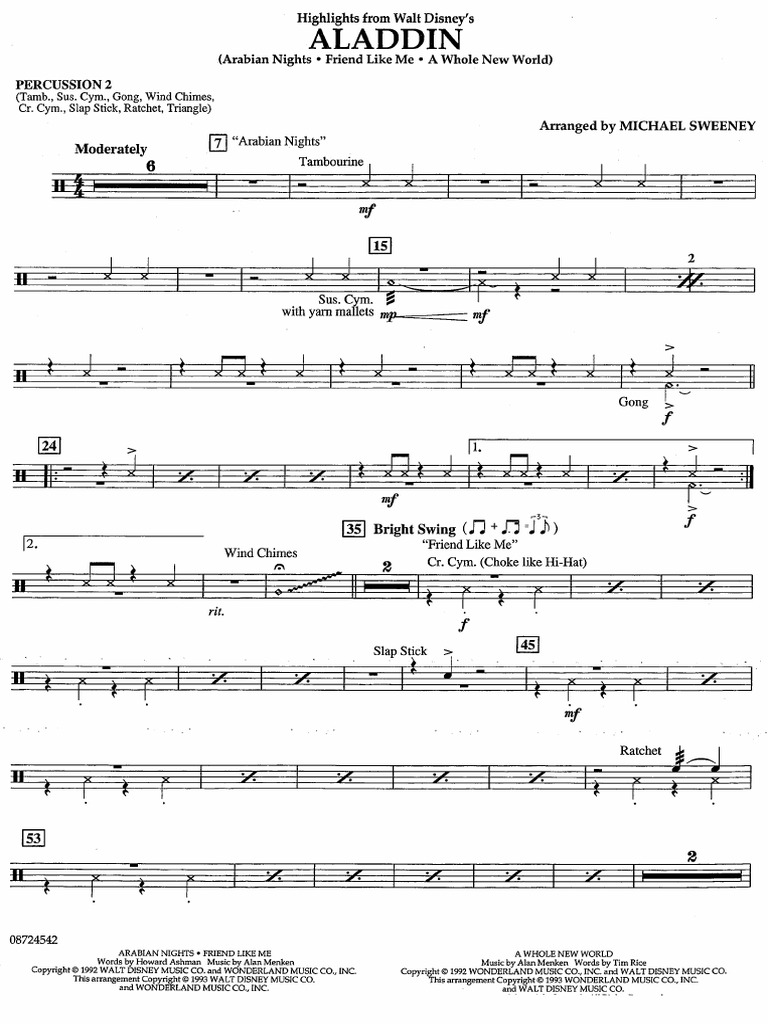 Aladdin - 11d. Percussion 2 | PDF