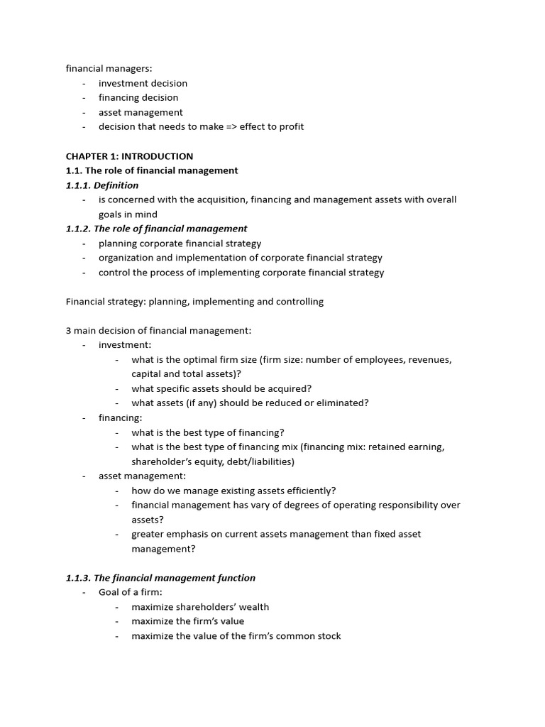 Financial Management Notes | PDF | Stocks | Equity (Finance)