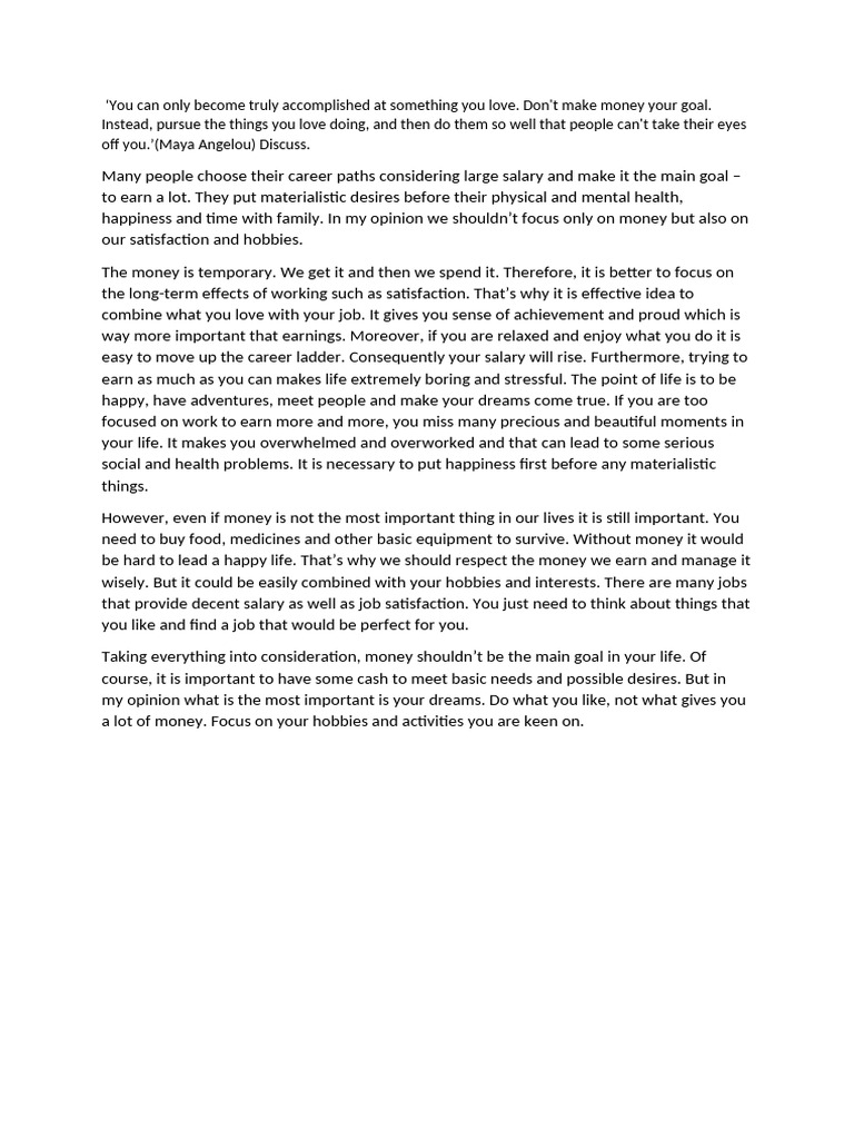 Prioritizing Passion Over Profit | PDF
