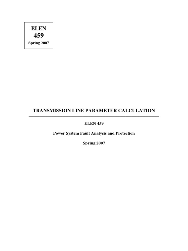 Transmission Line Parameter Calculation | PDF | Inductance | Transmission Line