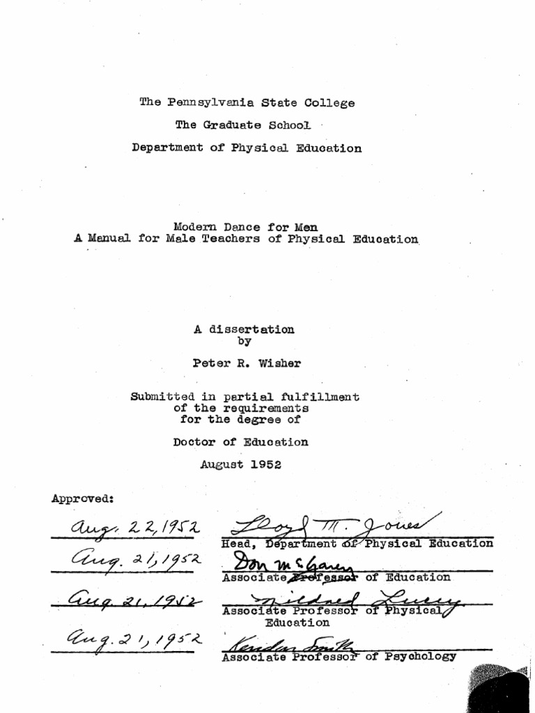 Modern Dance For Men - A Manual For Male Teachers of Physical - Wisher ...