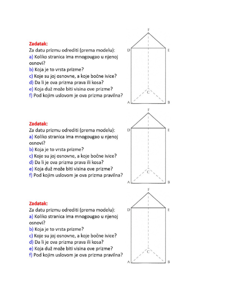 Nastavni Listic Prizma | PDF
