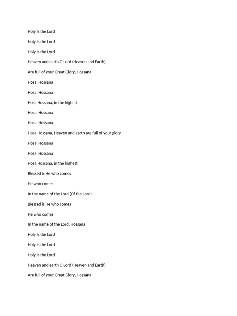 Holy Is the Lord Lyrics and Themes | PDF