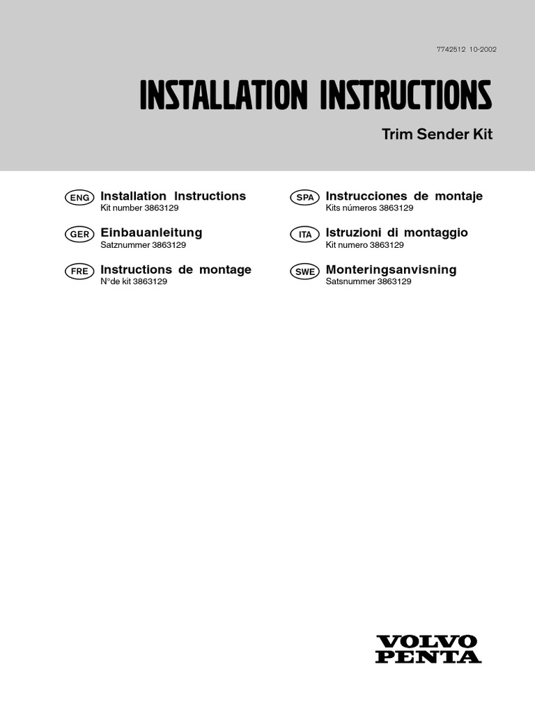 Installation Instructions: Trim Sender Kit | PDF