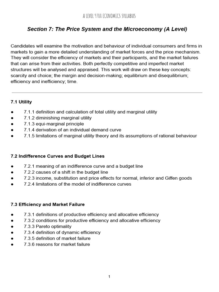 A Level Economics Syllabus 9708 | PDF | Macroeconomics | Labour Economics