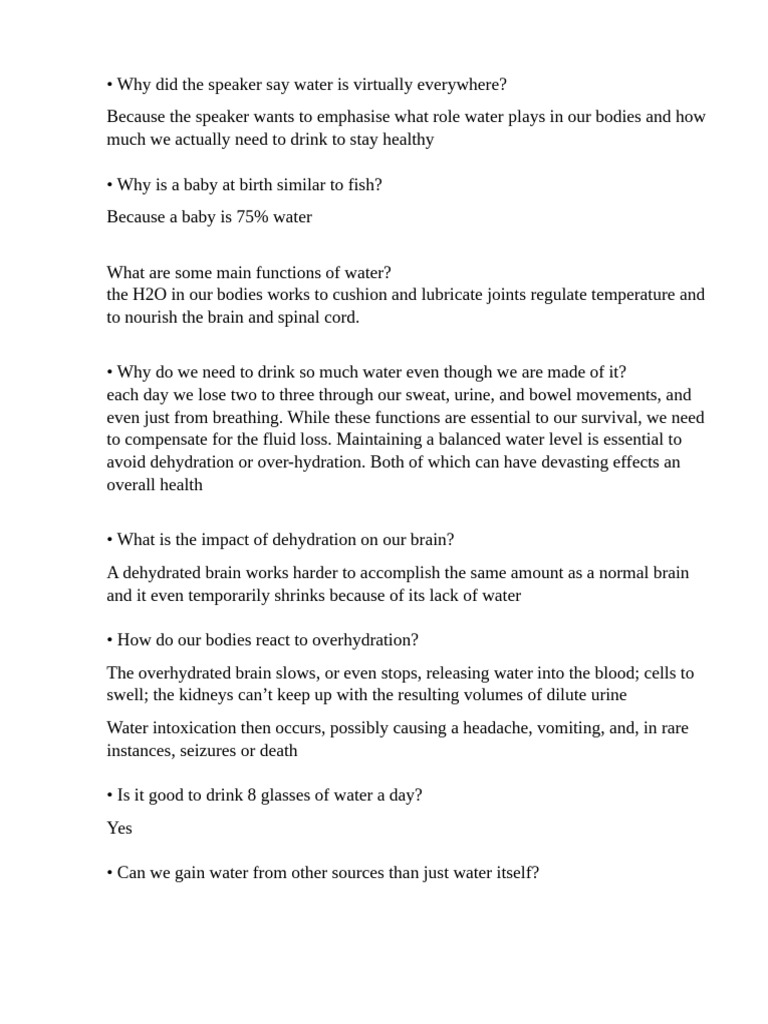 What Happends If You Don't Drink Water | PDF