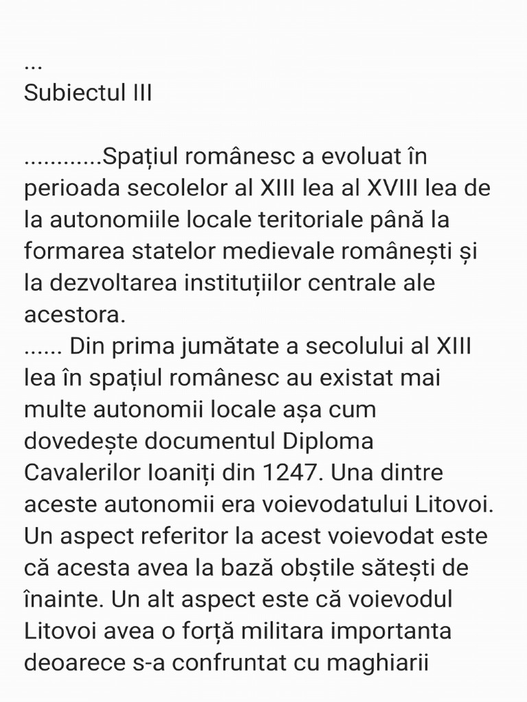 Model eseu Formarea statelor medievale | PDF