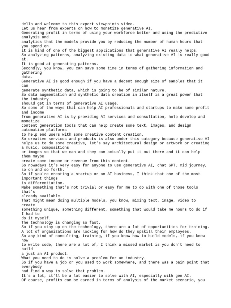 Expert Viewpoints - Monetizing Innovation With Gen-En | PDF ...