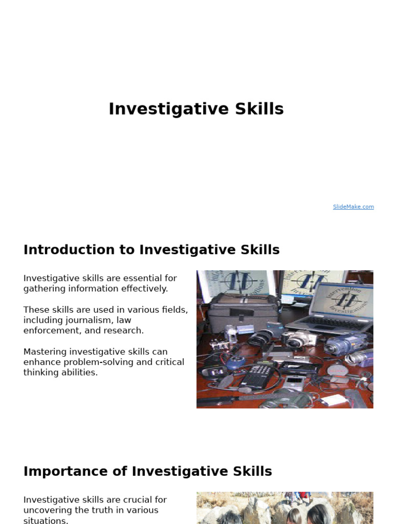 Investigative Skills | PDF | Critical Thinking | Information
