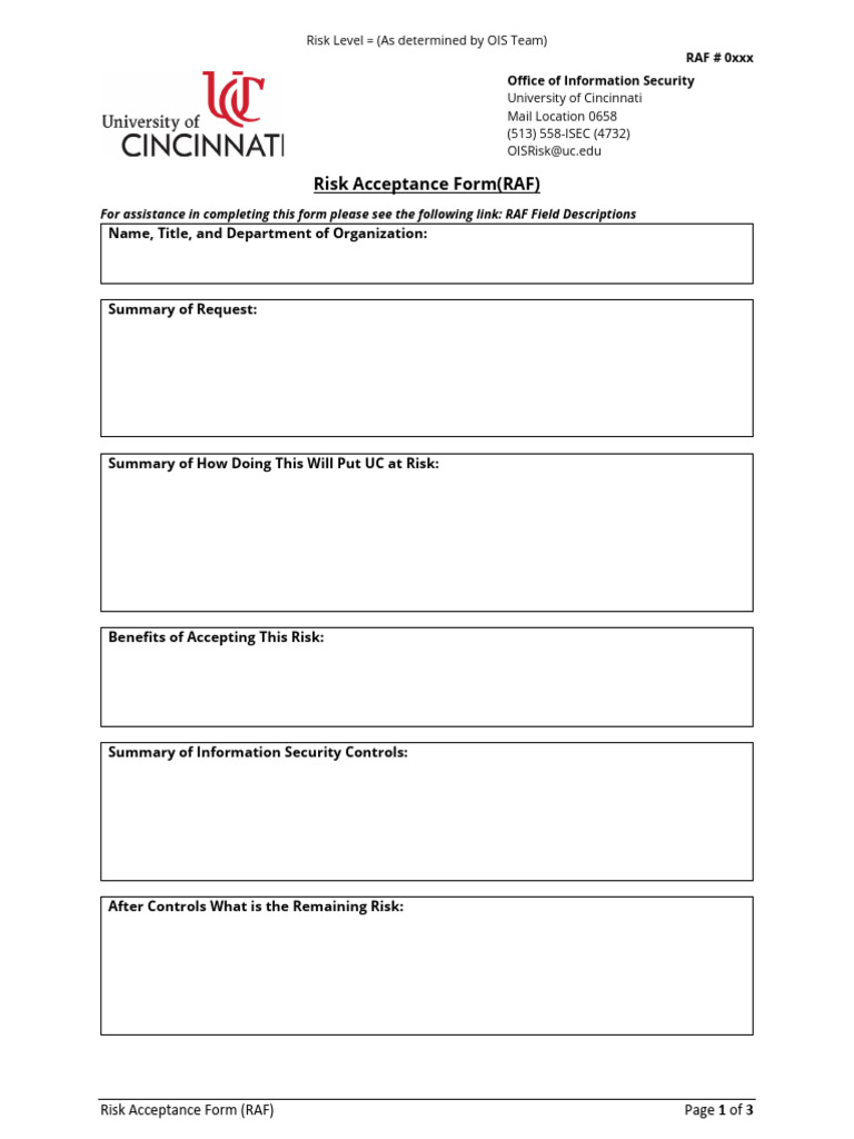 Information Security Risk Acceptance Form | PDF | Risk | Information ...