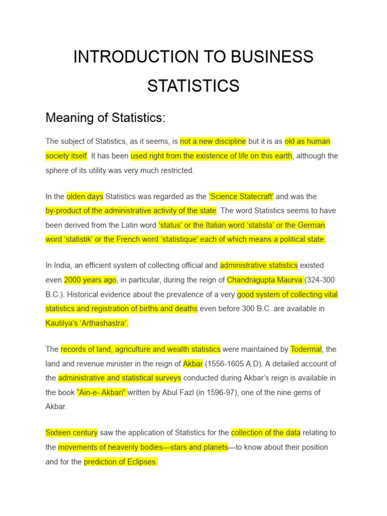 Module 1 - Introduction To Business Statistics | PDF | Statistics ...