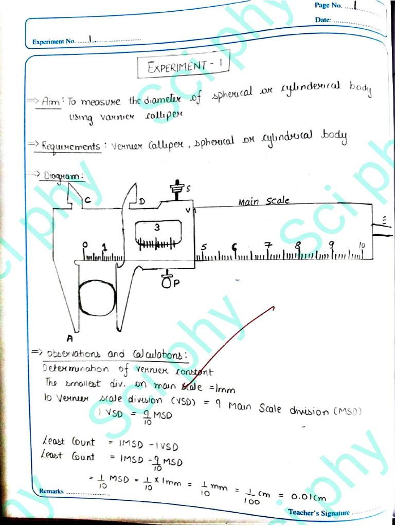 Physics Lab Manual-Class 11 | PDF